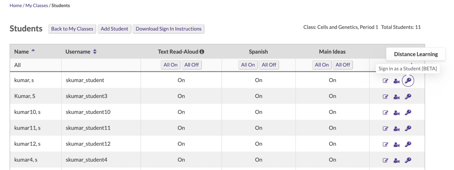 New! Sign In as a Student Feature | TCI