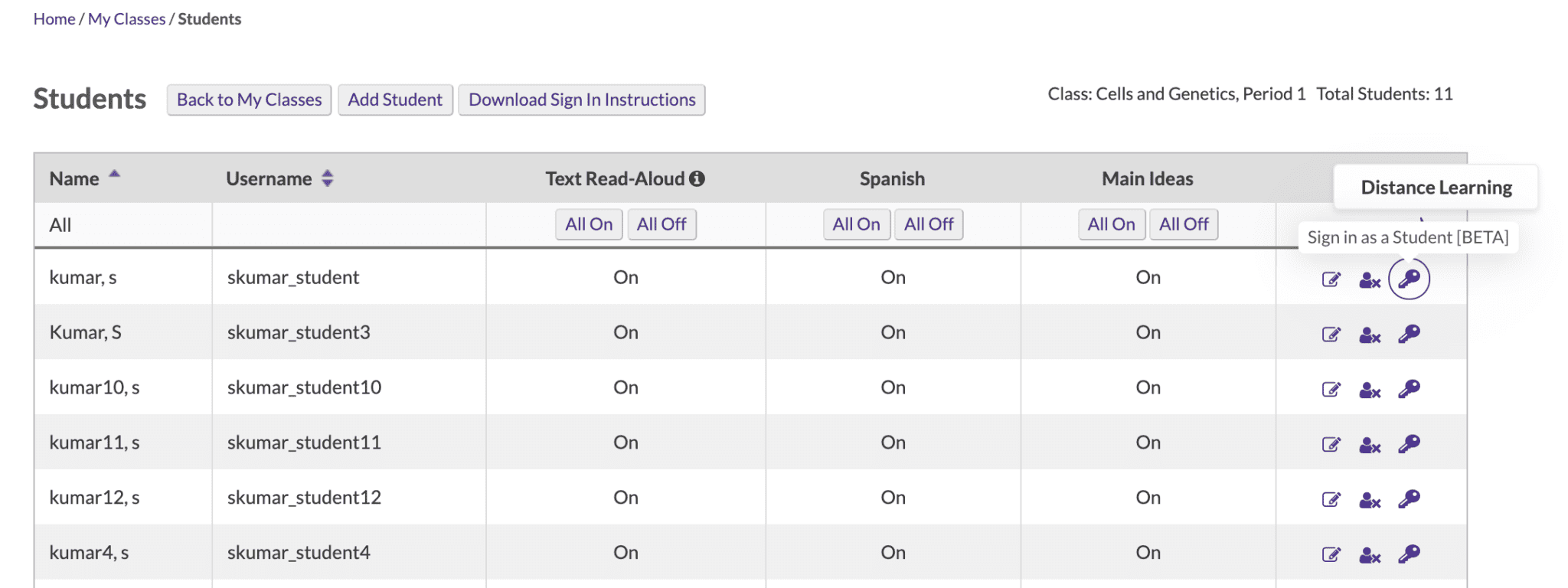 New! Sign In as a Student Feature | TCI