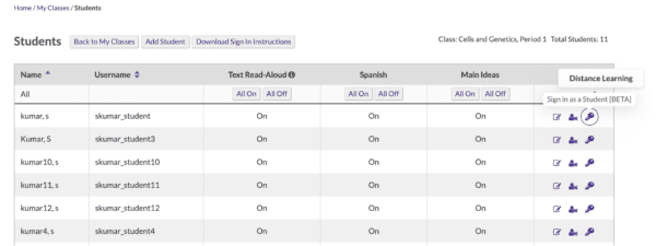 New! Sign In as a Student Feature | TCI