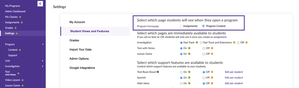 New! Student Assignment Filters | TCI