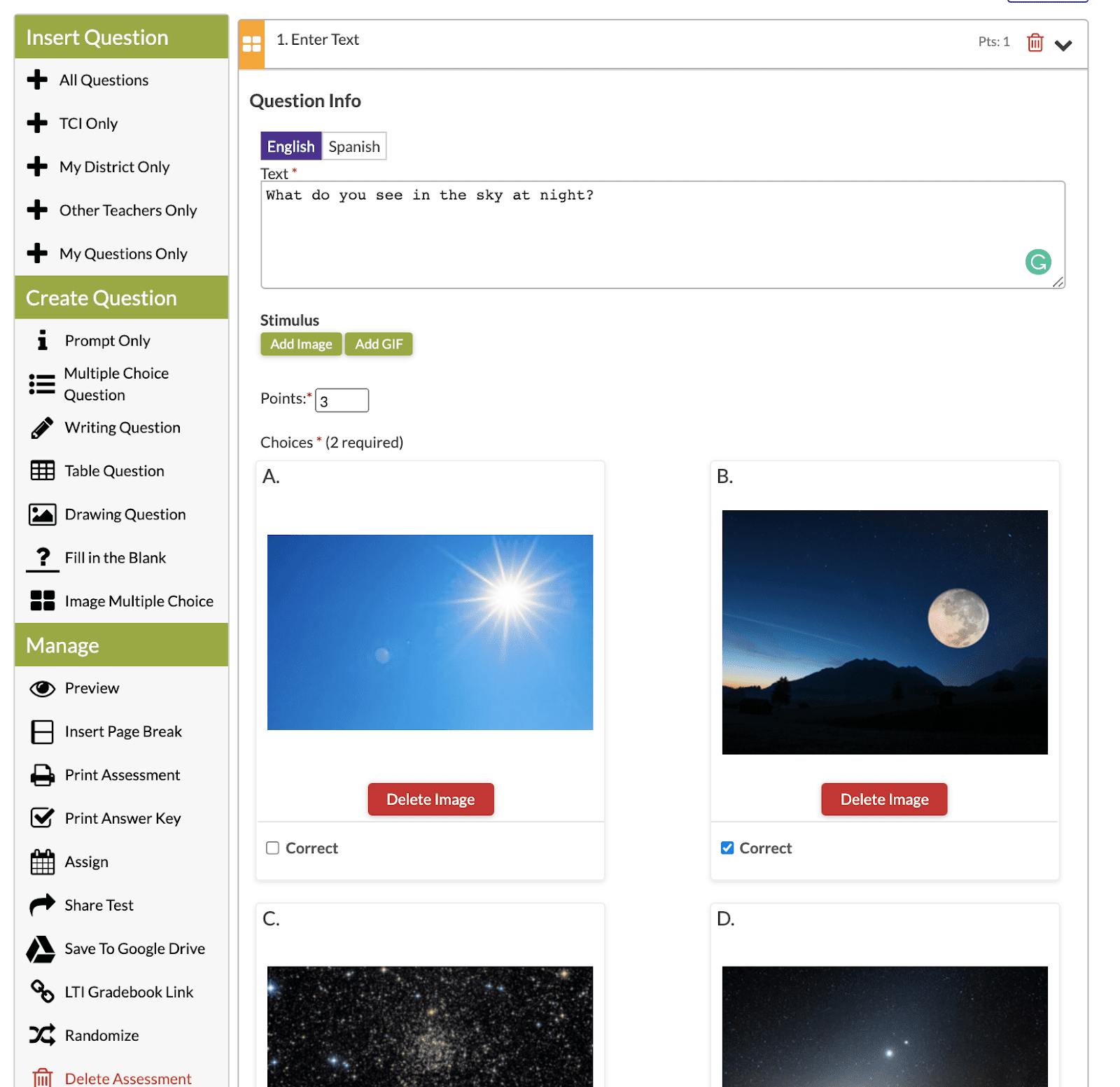 New! Image Multiple Choice Assessment Question | TCI